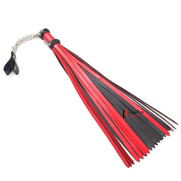 Copy of Real Genuine Cowhide Leather Finger Loop Flogger 25 Falls Red ...