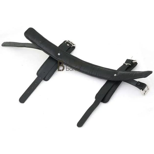 100% Genuine Cowhide Leather Neck Collar Wrist Cuffs Posture set Restr ...