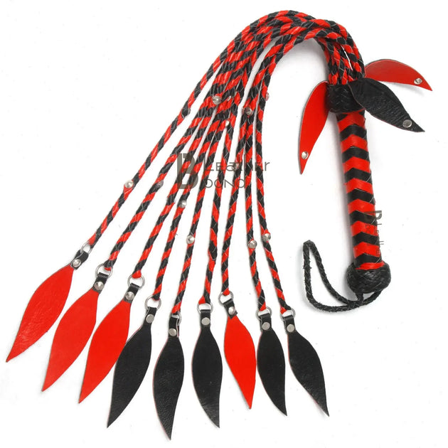 Real Leather Flogger Bull Hide Leather Flogger whip 09 Braided Falls C ...